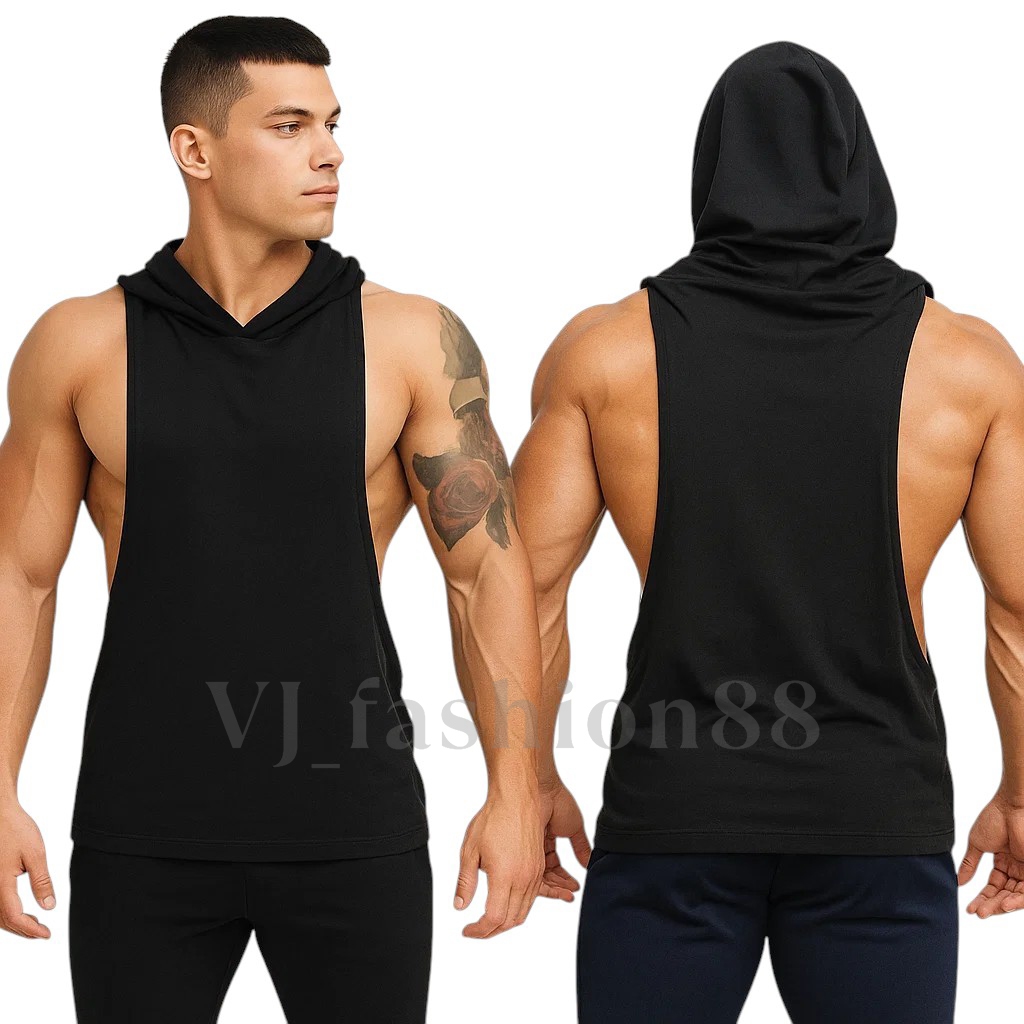 Jual Singlet Kupluk Low Cut Gym Workout Bodybuilding Sleeveless ...