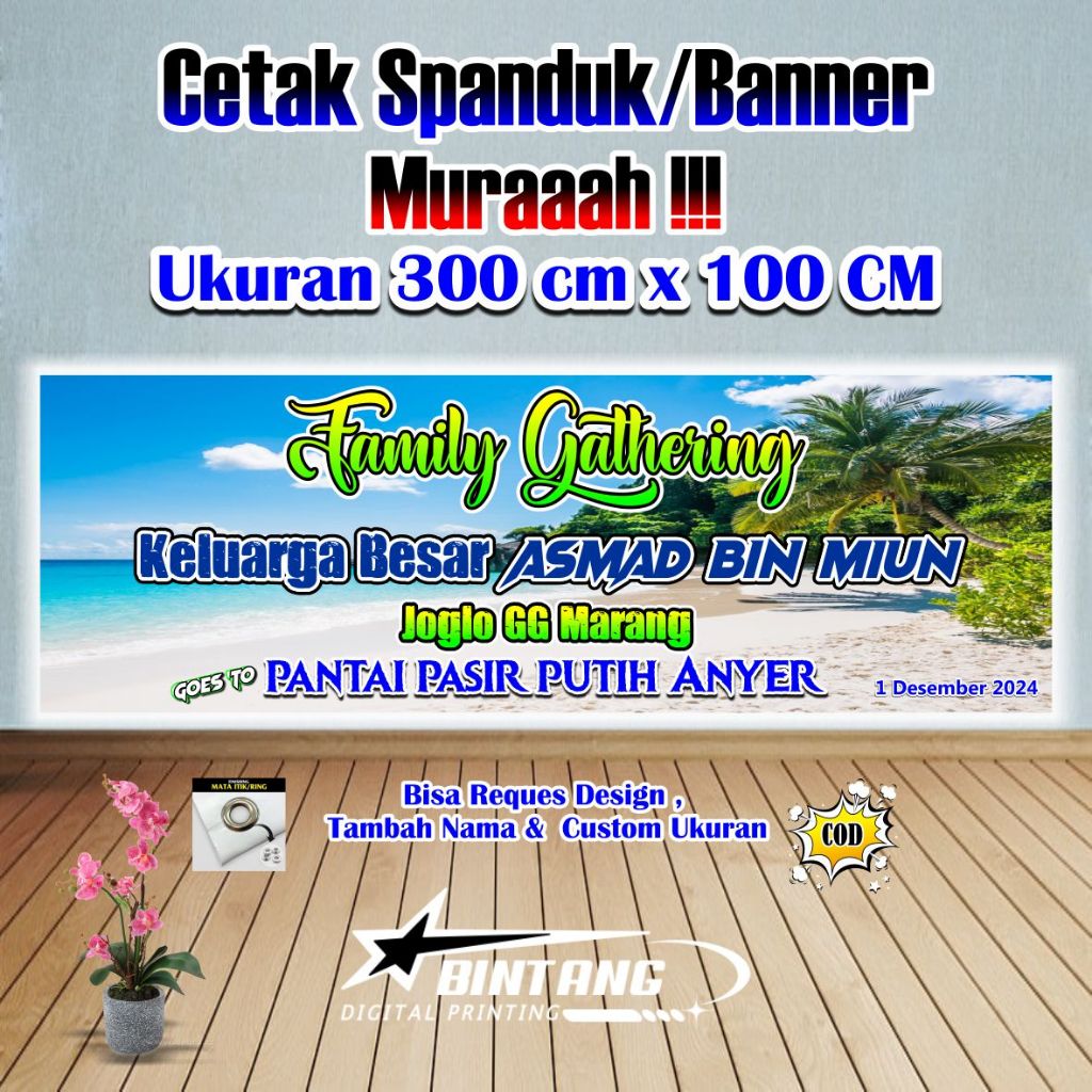 Jual Spanduk Banner Family Gathering Ukuran 300 cm x 100 cm | Shopee ...