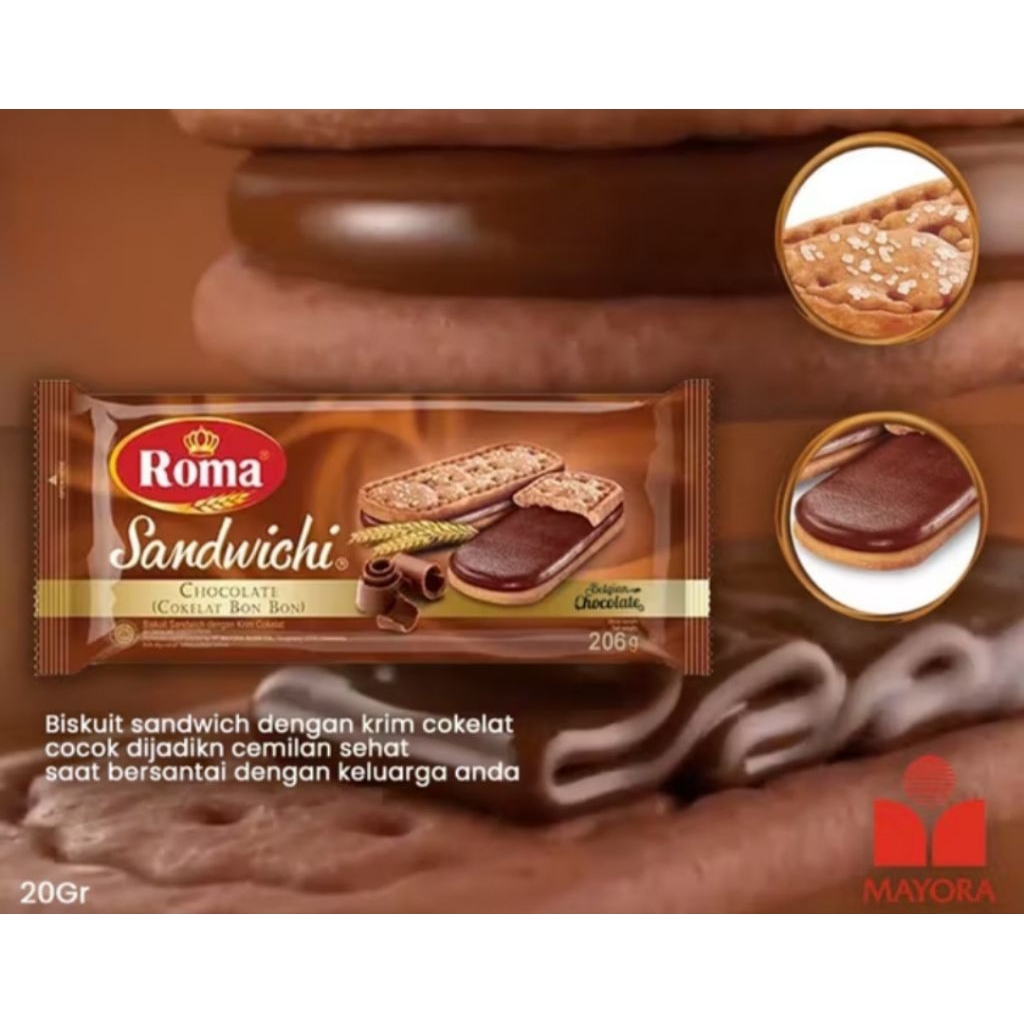 Jual Roma sandwich coklat bon bon Ready 1 dus ya | Shopee Indonesia