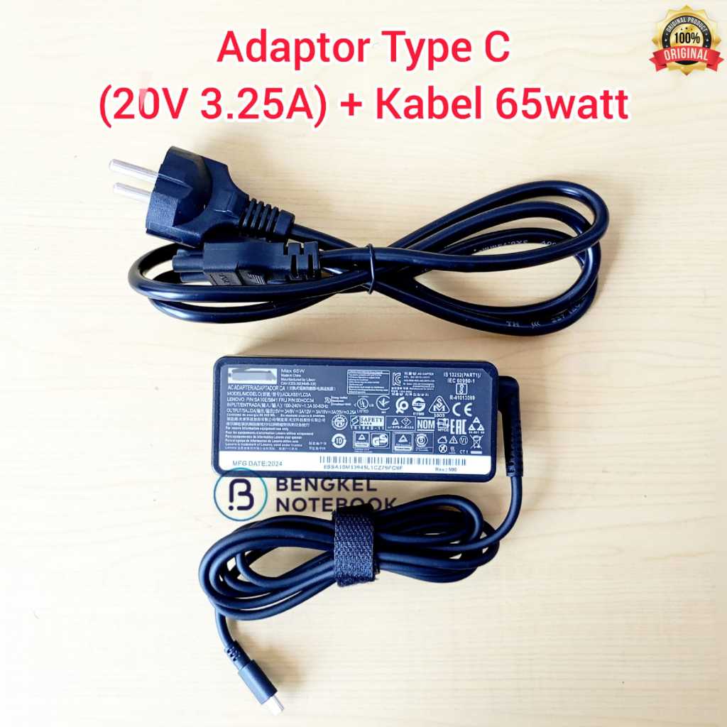 Jual Adaptor Type C USB C 20V 3.25A 15V 3A 12V 3A 9V 2A 5V 2A ...