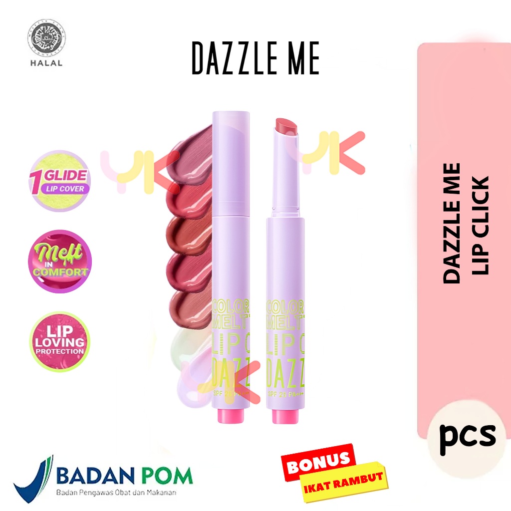 Jual DAZZLE ME Color Chrome Melt To Dew Lip Click Watery Glossy Serum Lipstick Moisturizing ...