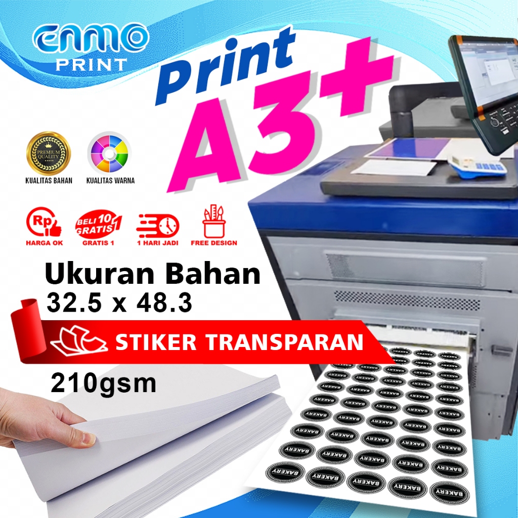 Jual Sticker Transparan A3+ | Cetak Label Kemasan Transparan | Print Sticker Label Minuman ...