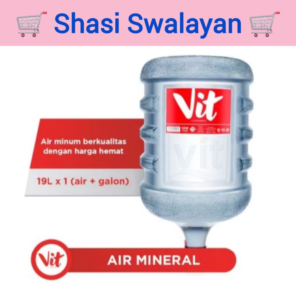 Jual Vit Air Mineral Galon 19 Liter - Paketan (Air + Galon) | Shopee ...