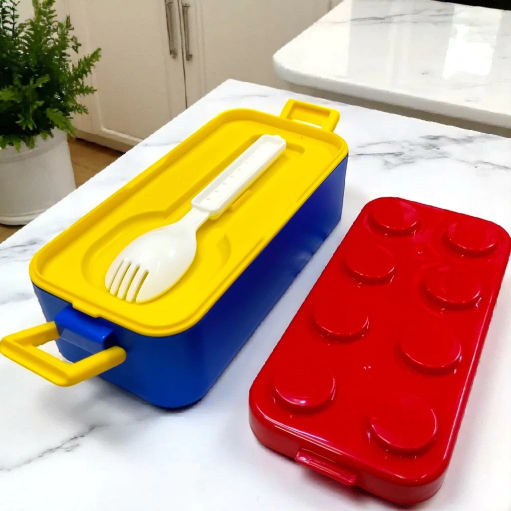 Jual Lunch Box Unik Kotak Makan Tempat Makan Bentuk Lego Ada Sendok Dan ...