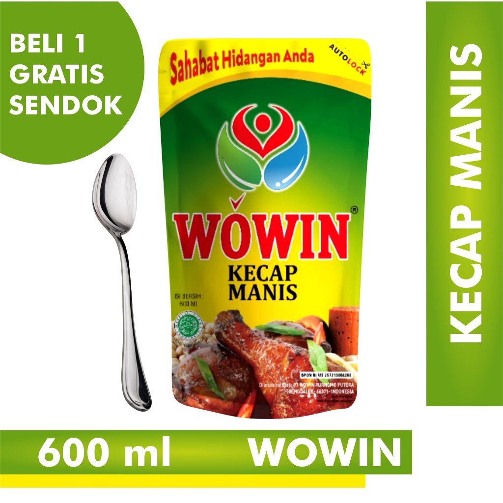 Jual KECAP MANIS WOWIN 600ML POUCH REFILL GRATIS SENDOK MAKAN CANTIK ...