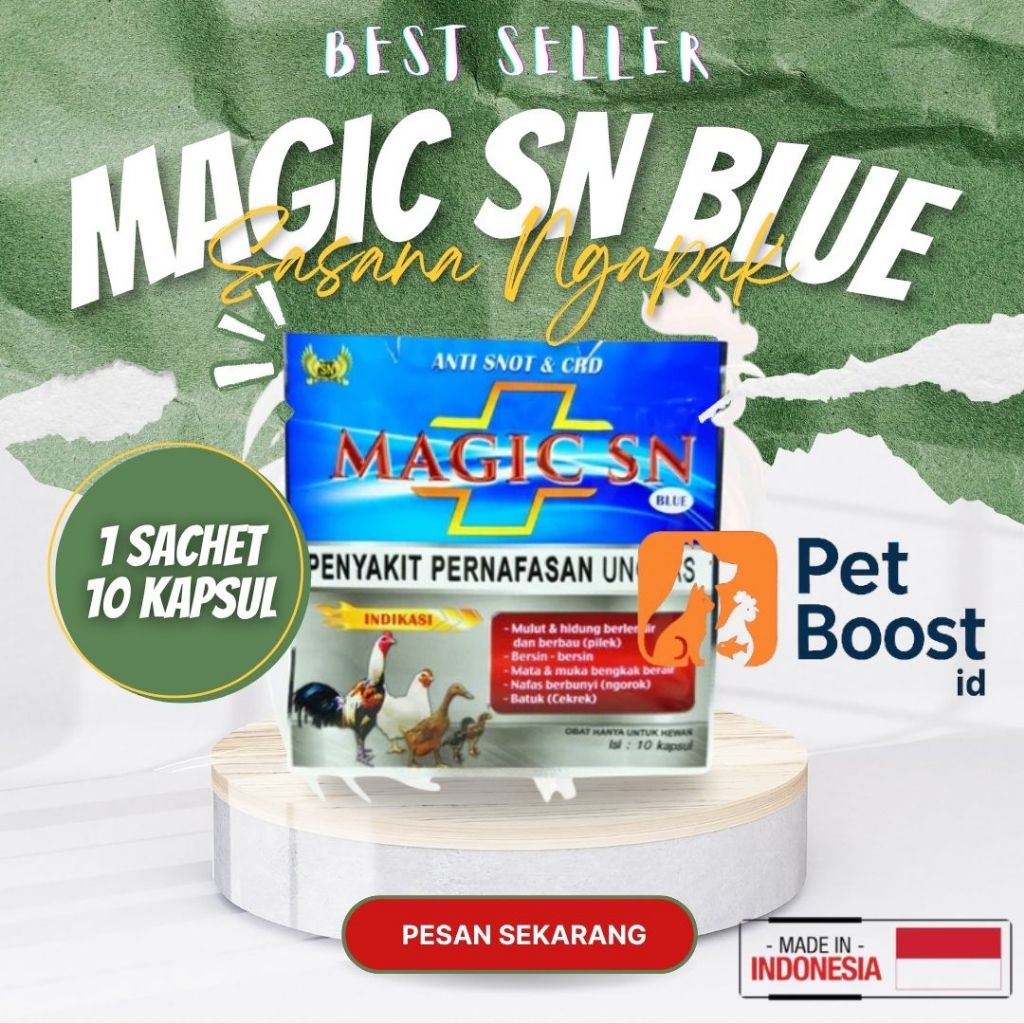 Jual Magic SN Blue 1 SACHET isi 10 Butir - Obat Snot dan CRD Unggas ...