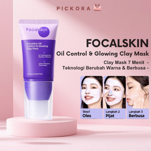 Jual [NEW LAUNCH] FOCALSKIN Oil Control & Glowing Clay Mask Color Clay ...
