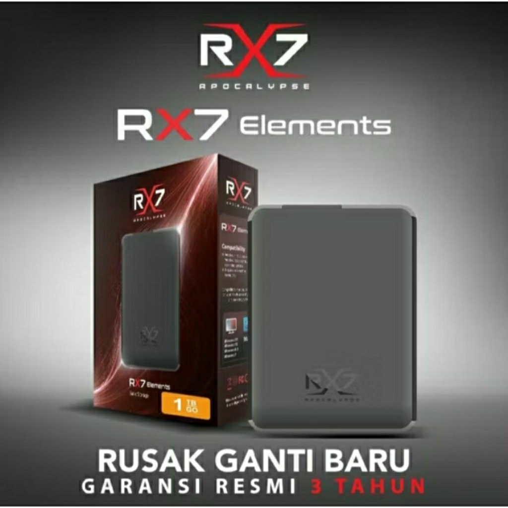 Jual Hardisk Eksternal 1Tb RX7 Slim & Elements | Shopee Indonesia