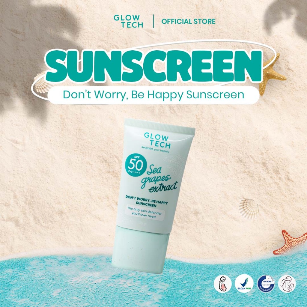 Jual GLOW TECH - DON'T WORRY BE HAPPY SUNSCREEN SPF 50 PA+++ - BPOM ...