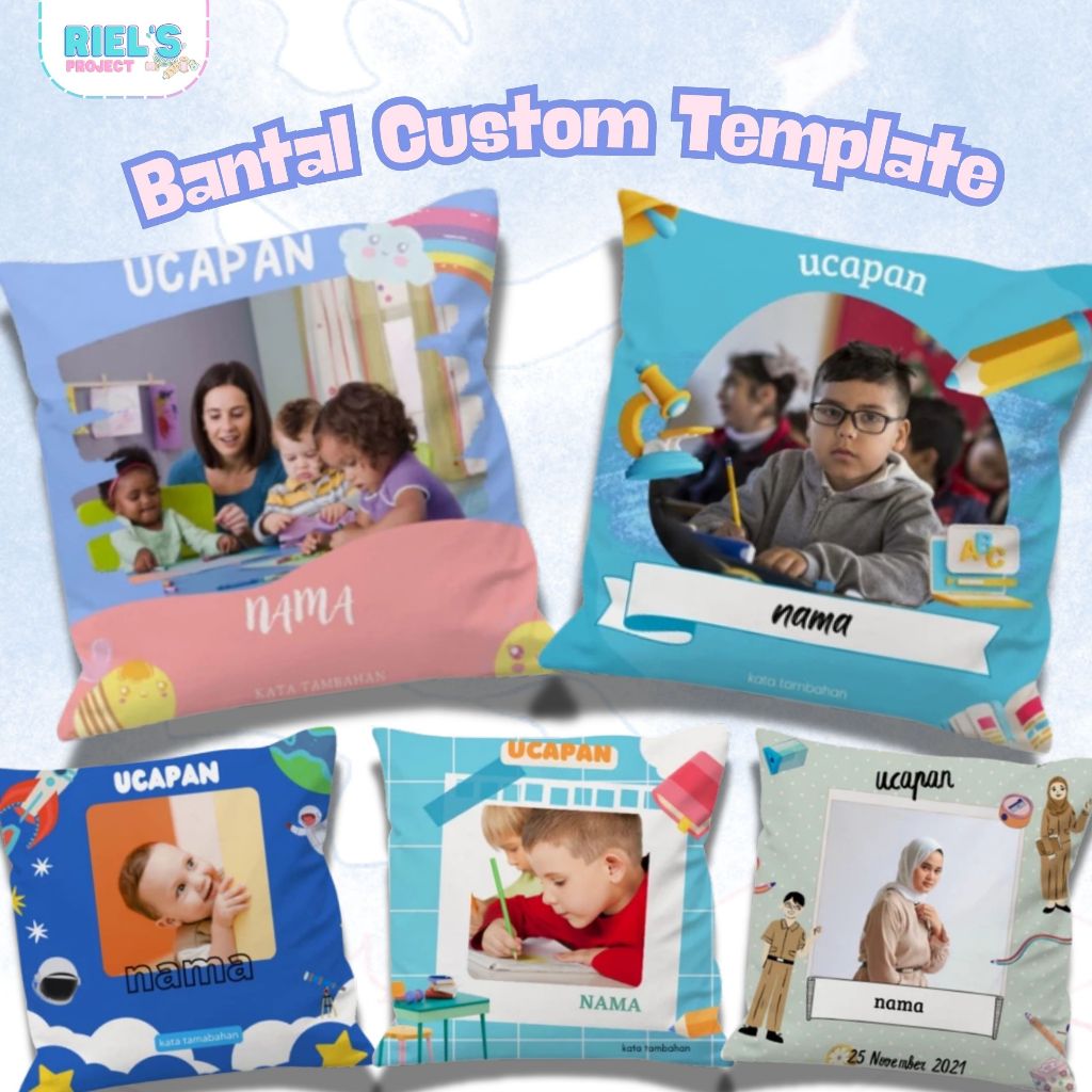Jual Bantal foto template pt 2 sisi. 3,bantal custom tema birthday ...