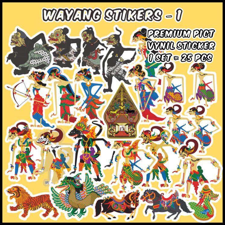 Jual [1 pack] Wayang Stickers (Stiker Wayang) Cocok untuk oleh-oleh ...