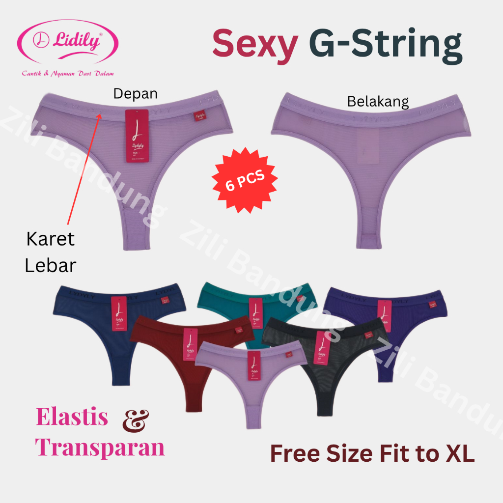 Jual LYDYLY CD Celana Dalam G-string Thong Wanita Sexy Transparan Free Size fit to XL | Shopee ...