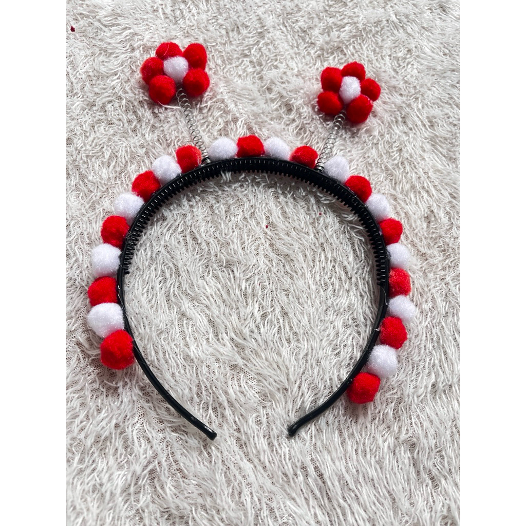 Jual bando merah putih buat karnaval 17 Agustus bando pompom tuing ...