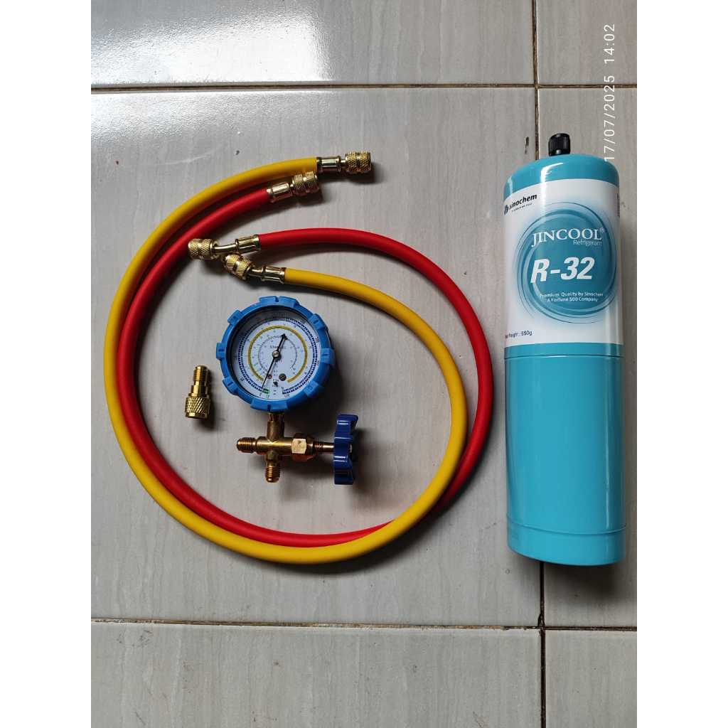 Jual Paket R32 isi AC Rumah lengkap R32 + Manifold + Selang + Adaptor+ ...