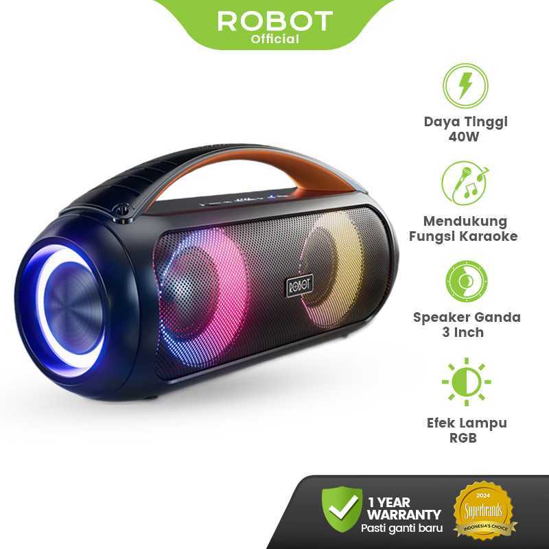 Jual ROBOT Karaoke Speaker RGB Light Driver Ganda Wireless Microphone ...