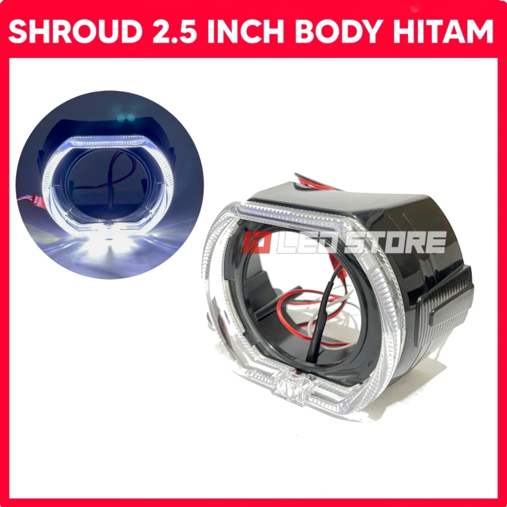 Jual Shroud BMW 2.5 Inch Body Hitam Full Ring Angel Eye Biled Ring ...