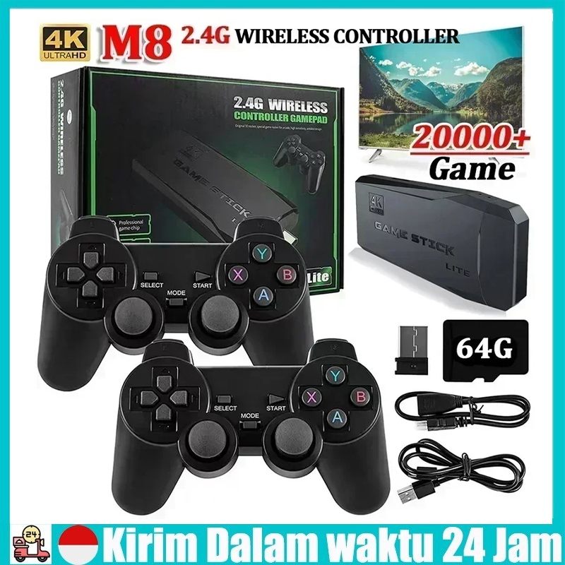Jual M8 Video Game Console 4K HD 64G Built-In 20000 Games For PS1/FC ...