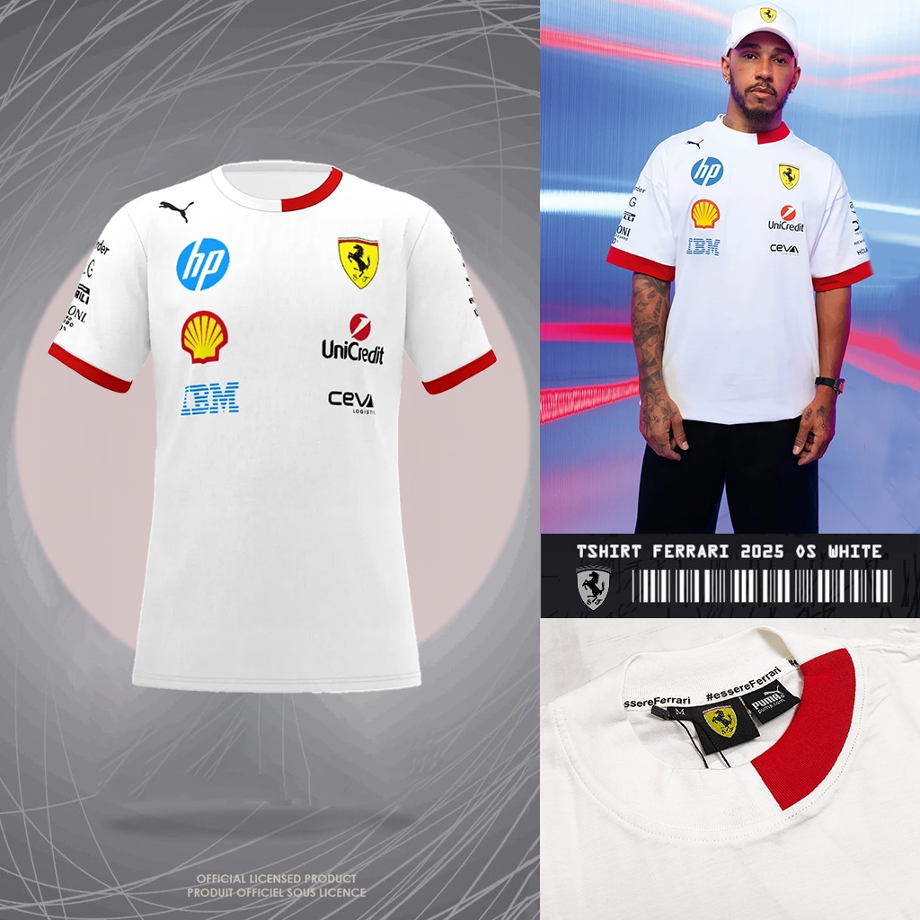 Jual Scuderia Ferrari 2025 Drivers Oversized T-Shirt White / Kaos ...