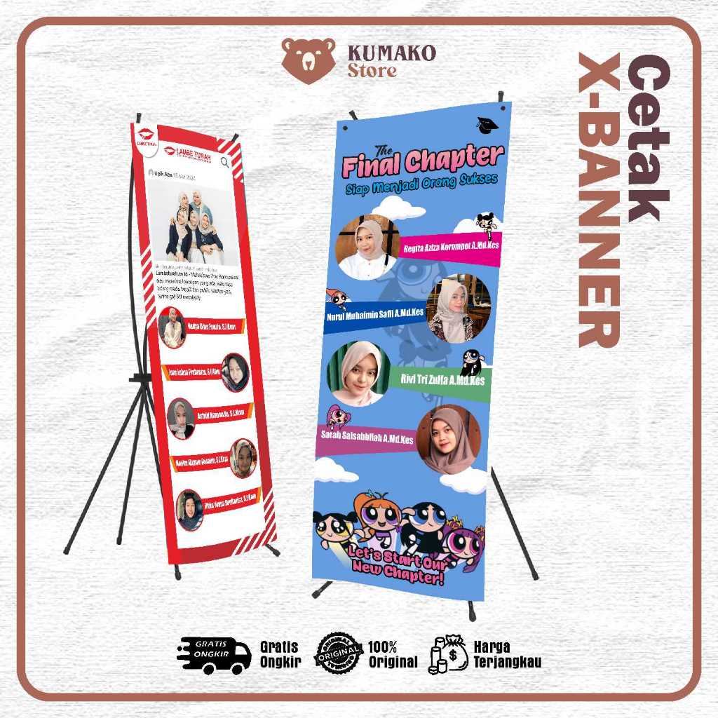 Jual FREE DESAIN Cetak X Banner 160cm X 60cm 1 hari jadi, BANNER WISUDA ...