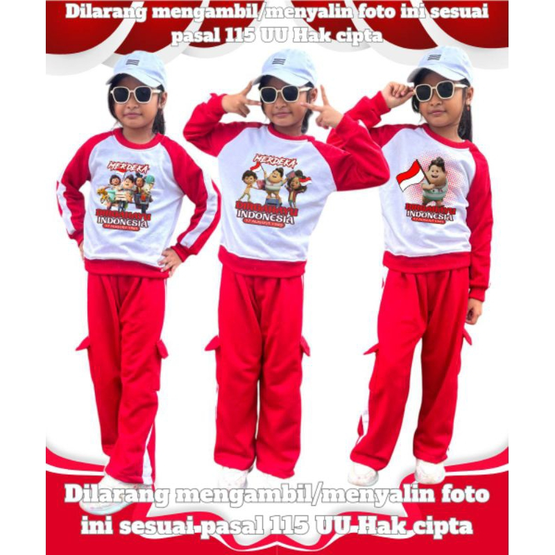 Jual Baju Merah Putih Anak Perempuan Laki Ke80 Pakaian Hut Ri 80 Thn ...