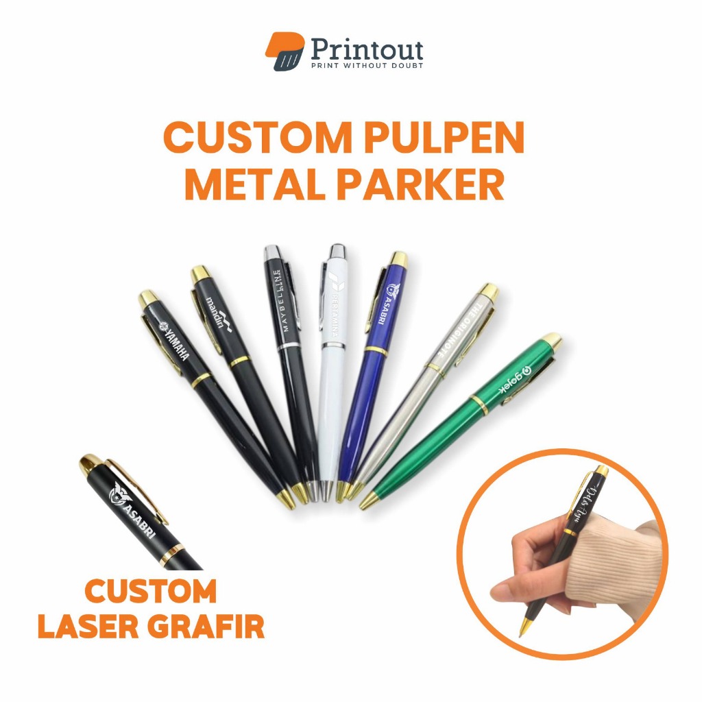 Jual Printout Custom Pulpen Metal Parker | Pulpen Custom | Pulpen ...