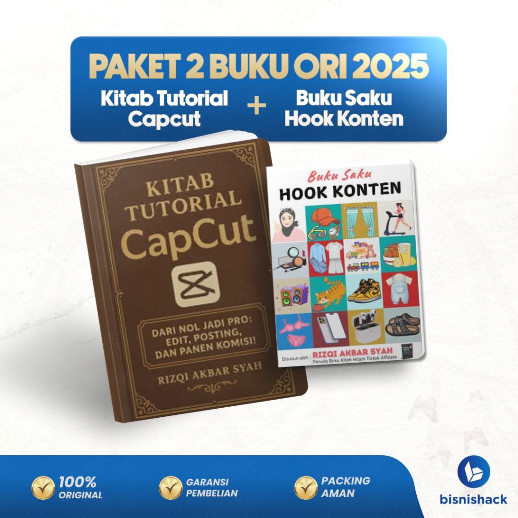 Jual BisnishackStore - Paket 2 Buku Original Kitab Capcut dan Buku Saku Hook Konten by Rizqi ...