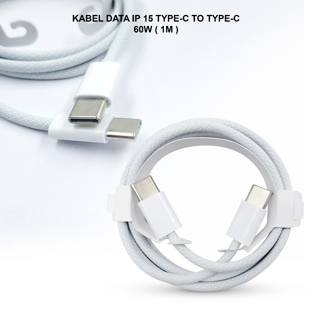 Jual (B) KABEL DATA TYPE-C IP 15 KABEL DATA IP 15 TYPE-C TO TYPE-C ORI ...