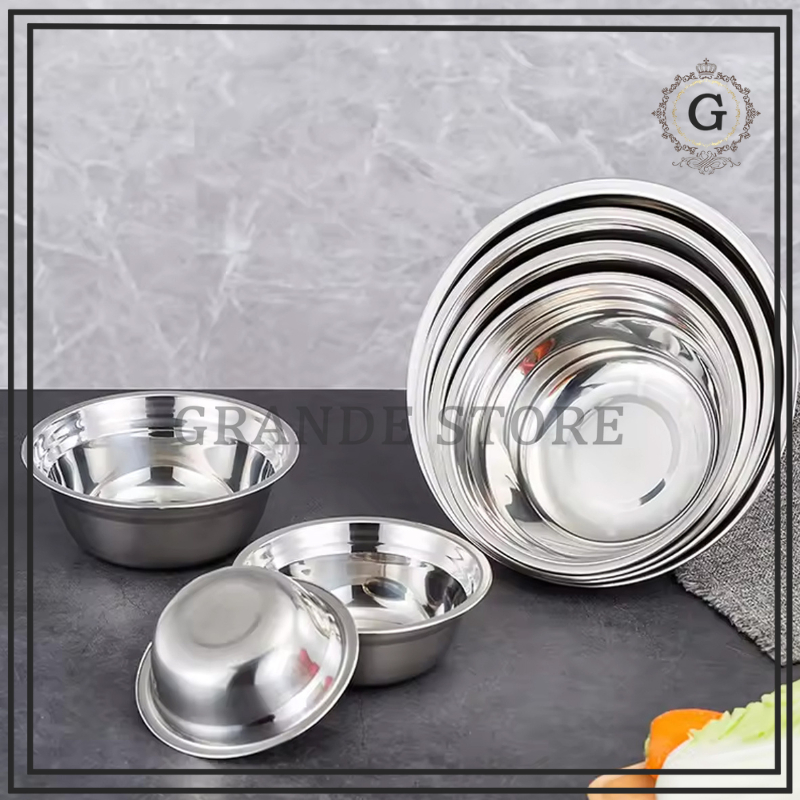 Jual GRANDE Baskom Stainless Tebal Berkualitas Satuan Serbaguna Ukuran ...