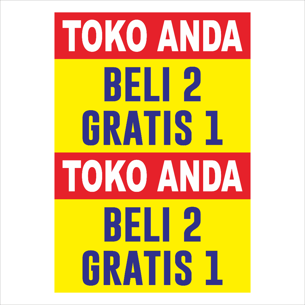 Jual KERTAS BANDROL HARGA / TIDAK LAMINATING / CUSTOM NAMA TOKO DAN ...
