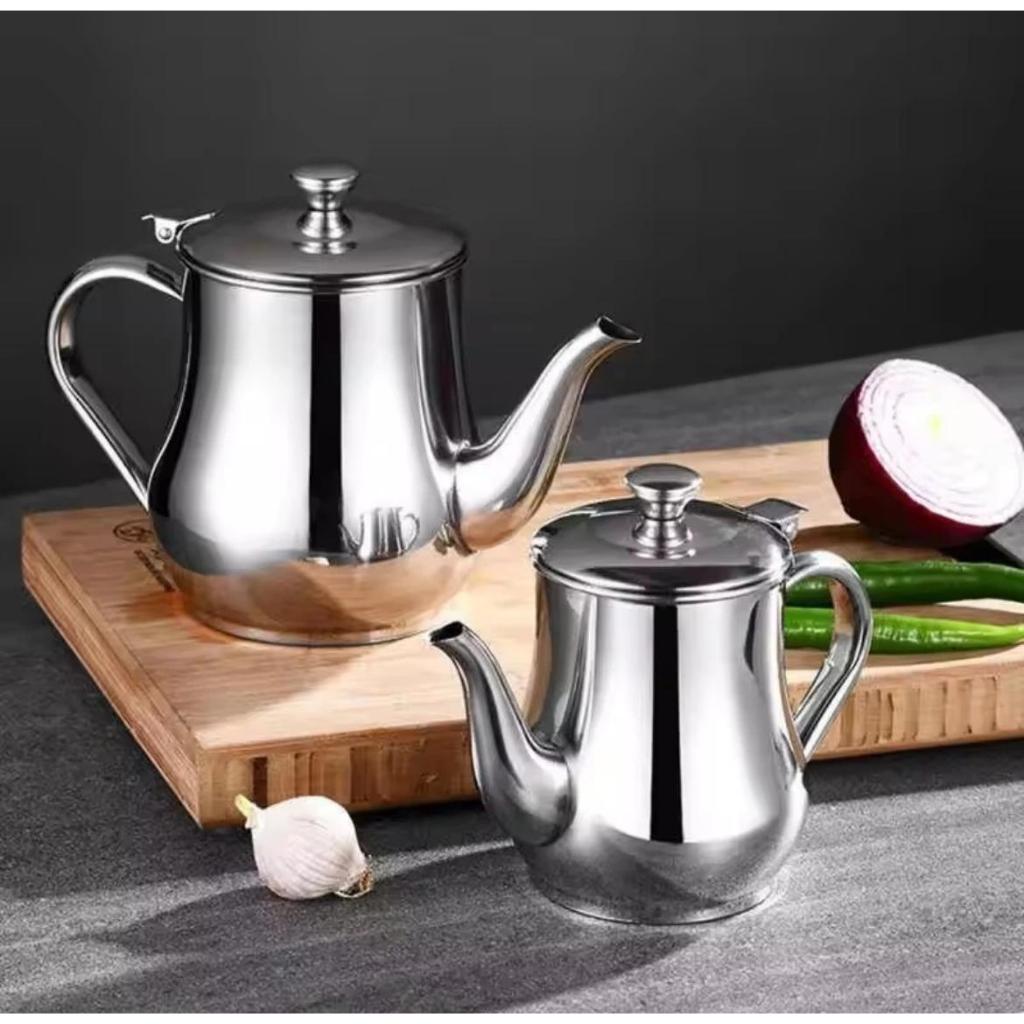 Jual Teko Minyak Stainless Steel 600ml Model Angsa dengan Saringan dan ...