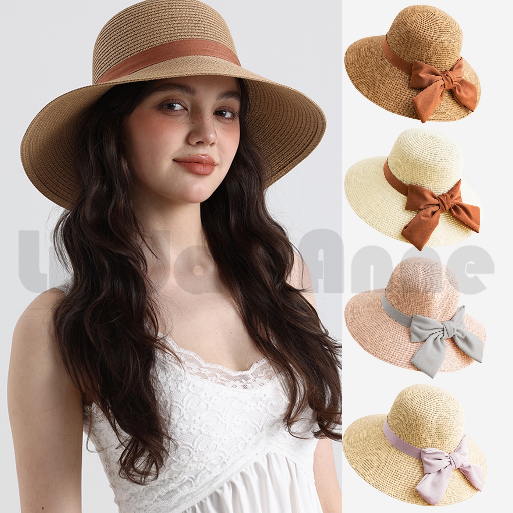 Jual L&A Topi Pantai Rajut Pita Model Simple Aesthetic Topi Fashion ...