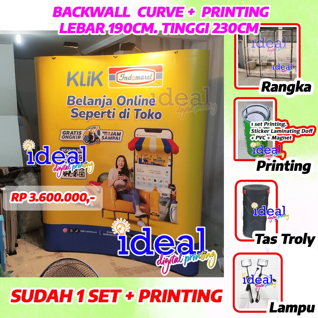 Jual Backdrop Backwall 3x2 lengkung curve (190x230cm) background ...