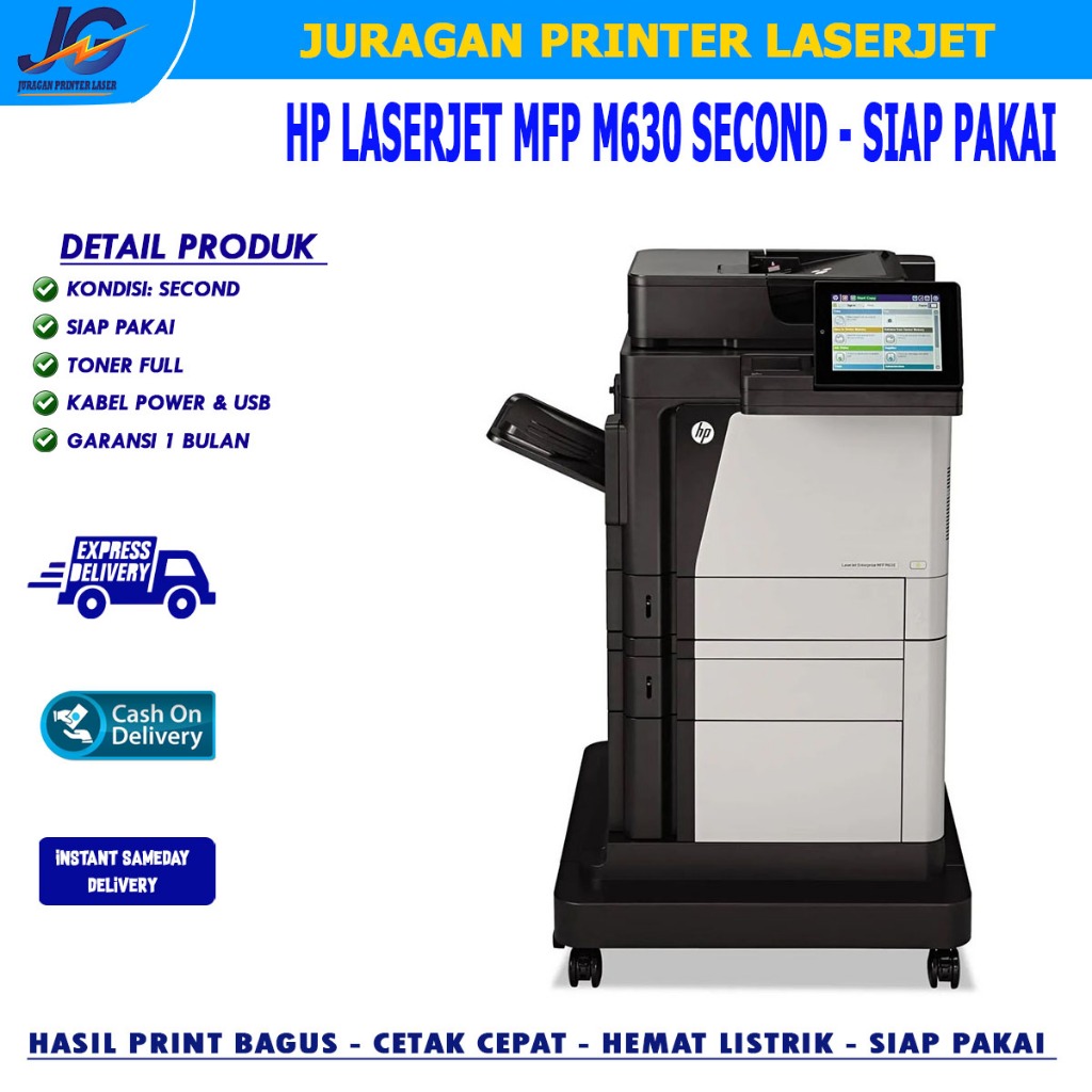 Jual Printer HP LaserJet Enterprise MFP M630 | Print Scan Copy Fax | A4 F4 Mono | Bekas Siap ...