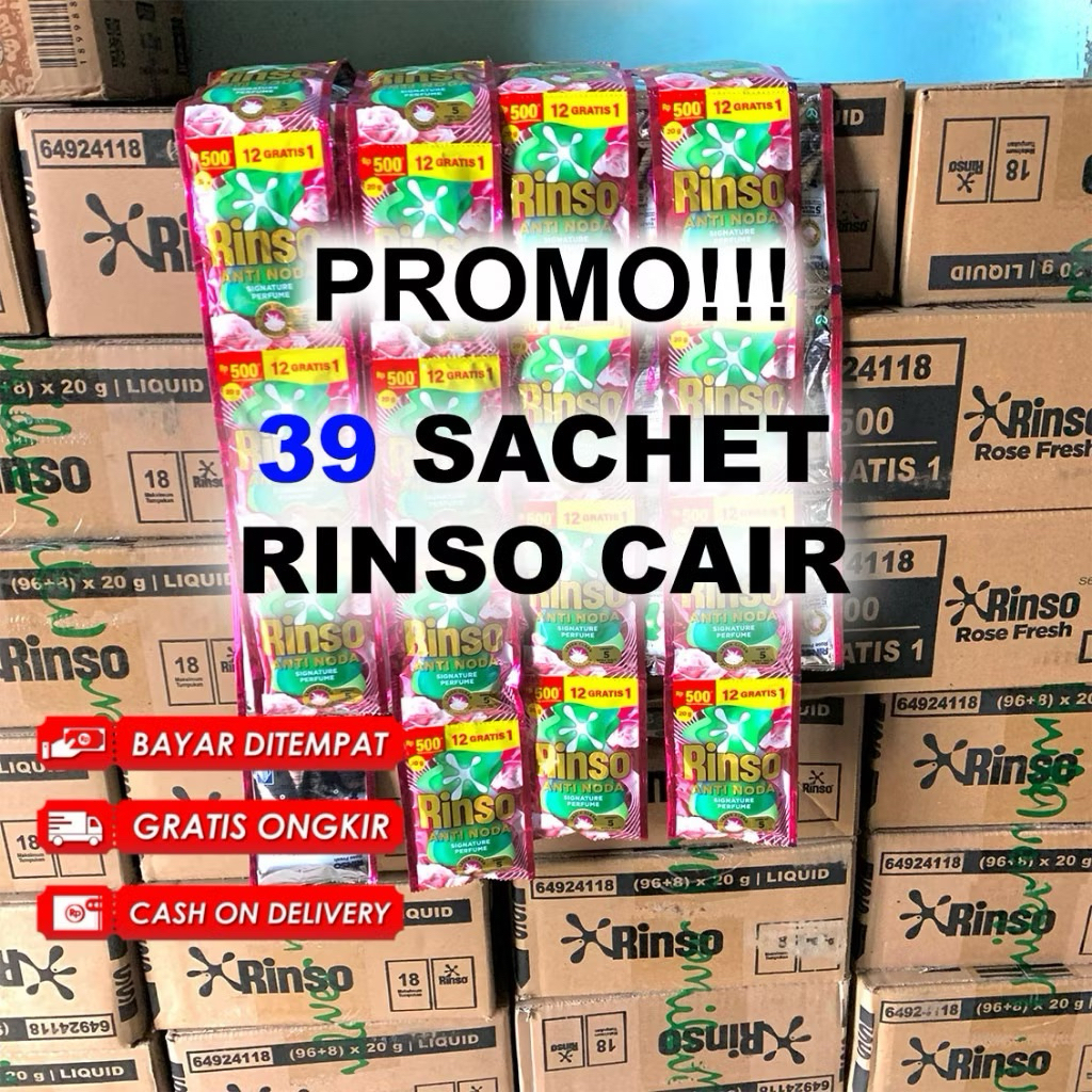Jual (39 SACHET) RINSO CAIR ANTI NODA KEMASAN 20ML | Shopee Indonesia