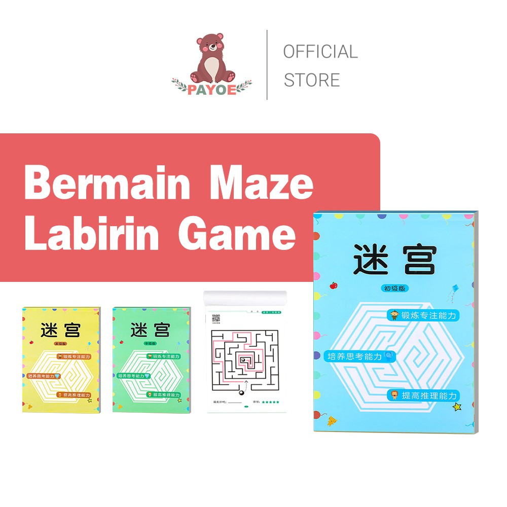 Jual PAYOE Buku Maze Labirin Labyrinth Maze Book Buku Edukasi Aktivitas Anak Bermain Maze ...