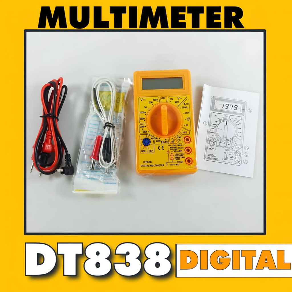 Jual MULTIMETER MULTITESTER DIGITAL DT838 (ORANGE ) | Shopee Indonesia