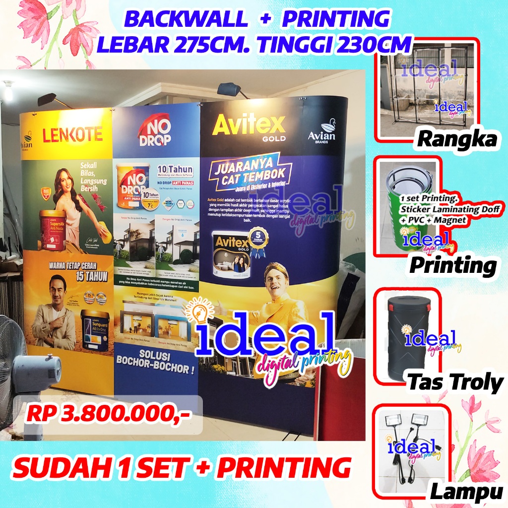 Jual Backdrop Backwall pameran modul 3x3 lurus Lebar 275cm Tinggi 230cm ...