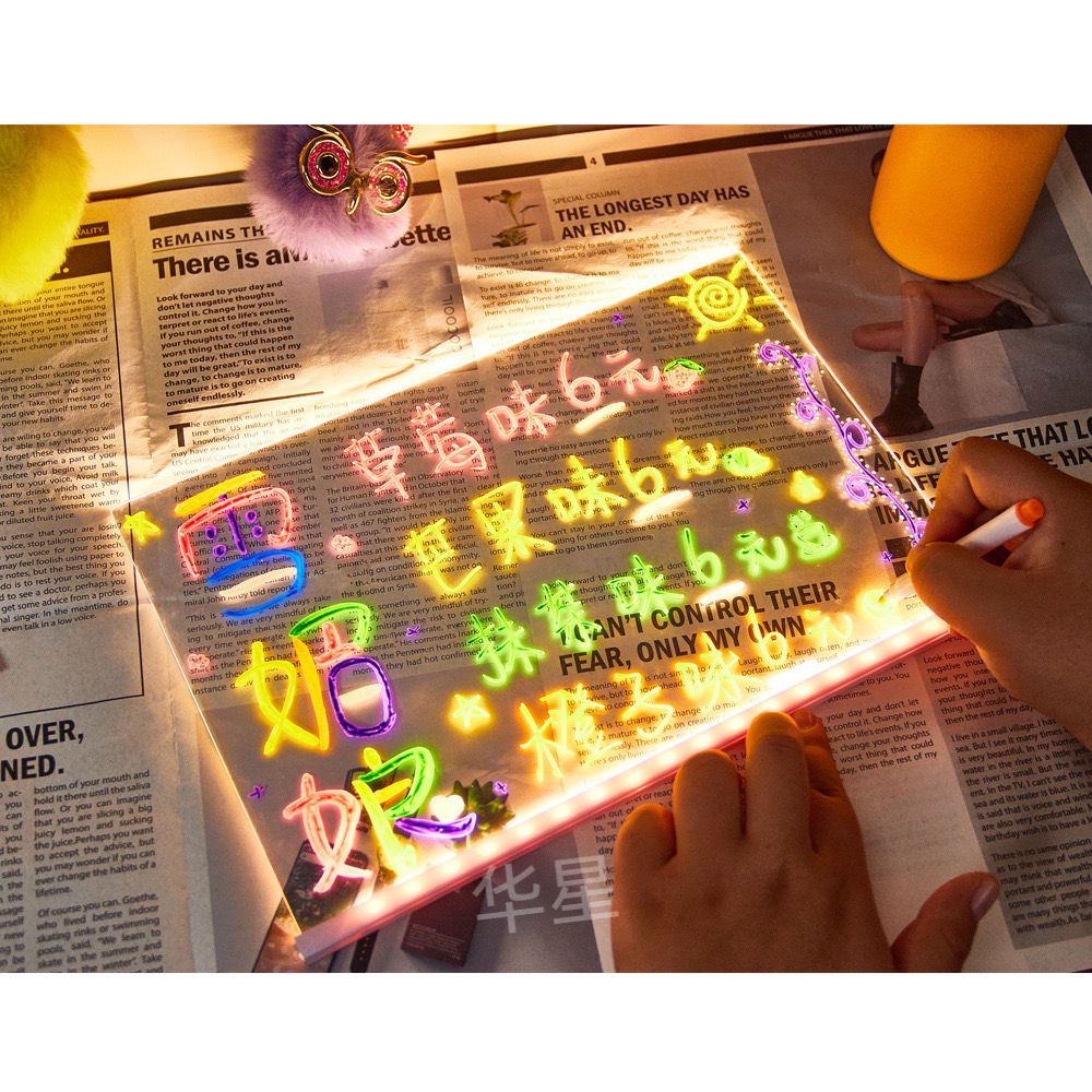 Jual DIY Acrylic with LED / Transparent Luminous Acrylic Note Board ...
