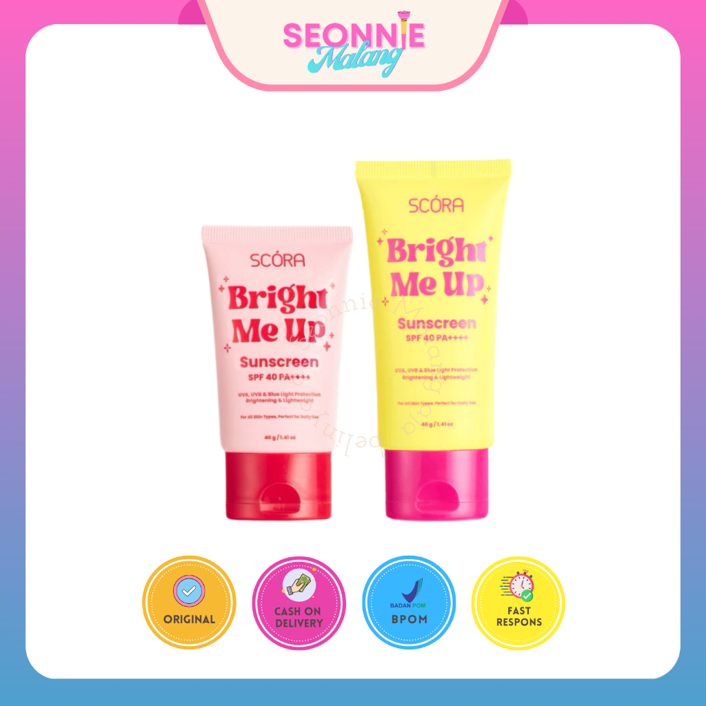 Jual SCORA Bright Me Up Sunscreen 40gr Sunblock melindungi kulit | Shopee Indonesia
