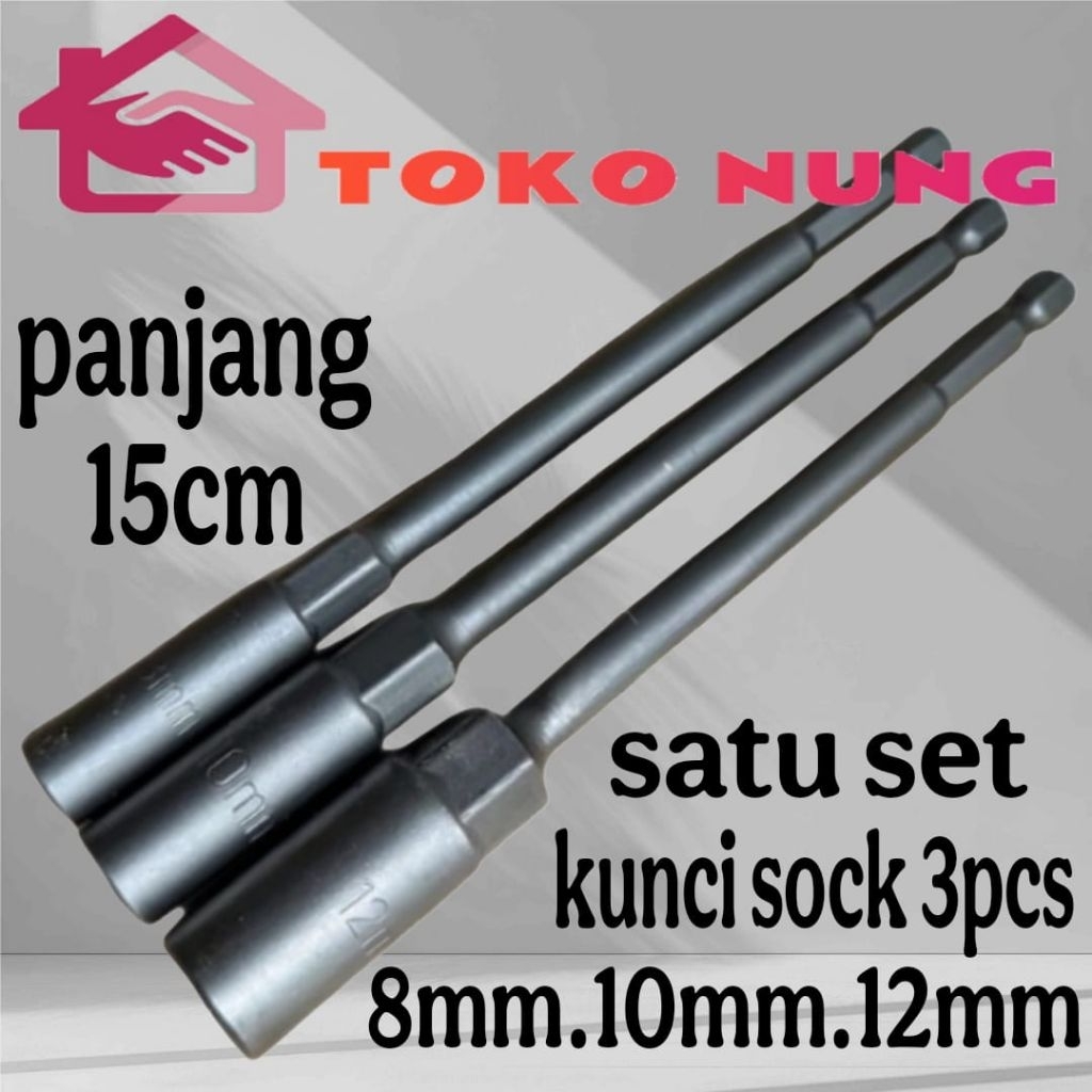 Jual KUNCI SHOCK IMPACT WRENCH PANJANG 8/10/12mm MATA ROOFING PANJANG ...