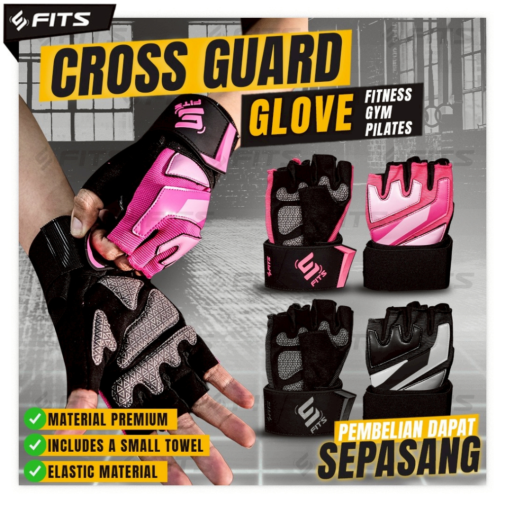 Jual FITS Cross Guard Glove Fitness Sarung Tangan Gym Pilates Olahraga ...