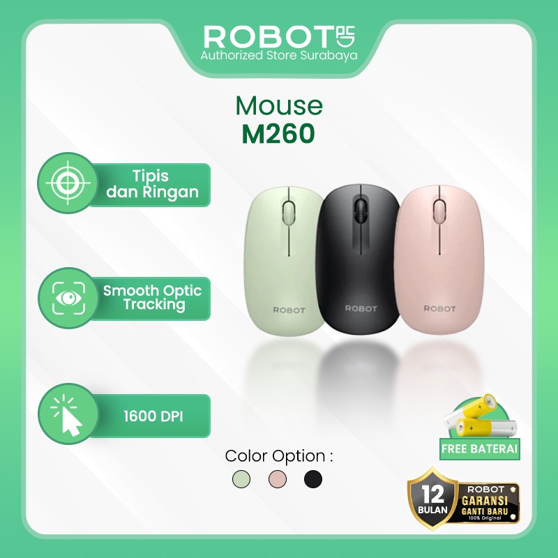 Jual ROBOT Mouse Wireless Laptop Komputer Tanpa Kabel USB 2.4G Optical ...