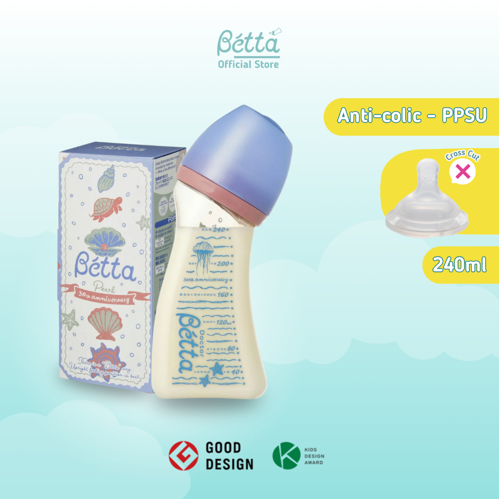 Jual [MUST HAVE] Dr Betta Botol Susu Bayi Anti Kolik PPSU - BRAIN WS2 240ml Pearl 30th ...