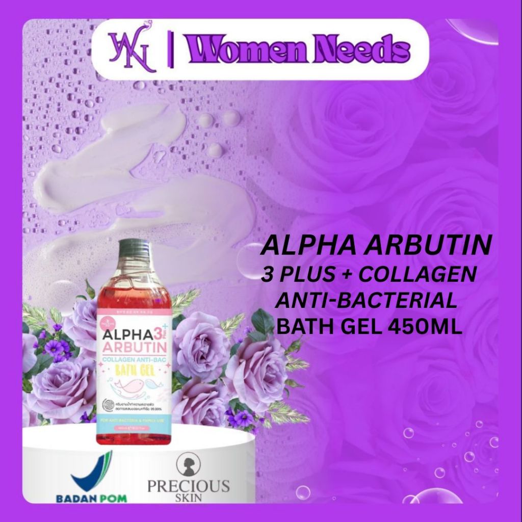 Jual Alpha Arbutin Collagen Anti Bacterial Bath Gel 450ml Precious Skin ...