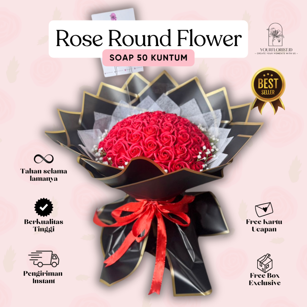 Jual Buket Bunga Mawar Sabun 50 Kuntum Mega Rose Soap Bouquet Ukuran ...