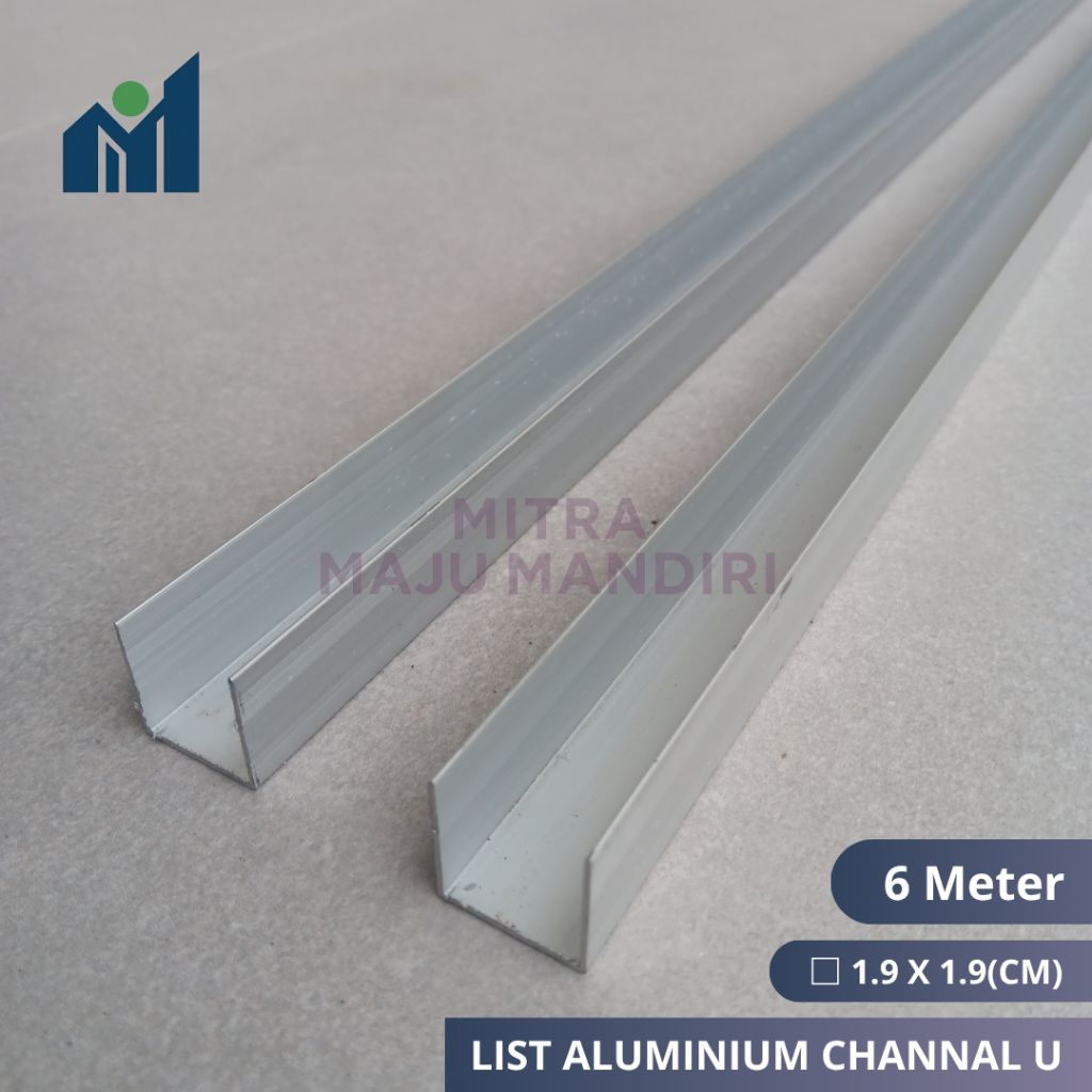 Jual List Aluminium U Tali Air 1.9 cm Panjang 6 Meter | Shopee Indonesia