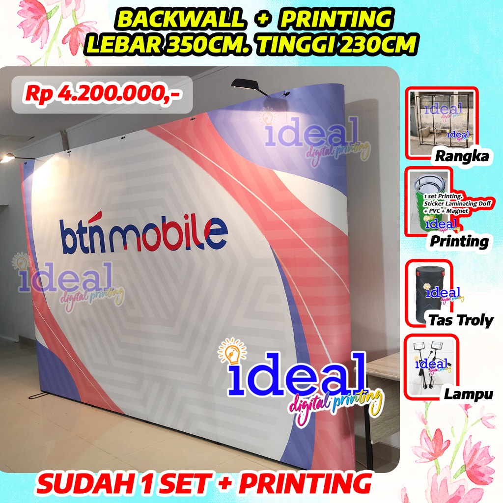 Jual Backwall modul 3x4 lurus + printing Backdrop seminar pameran ...
