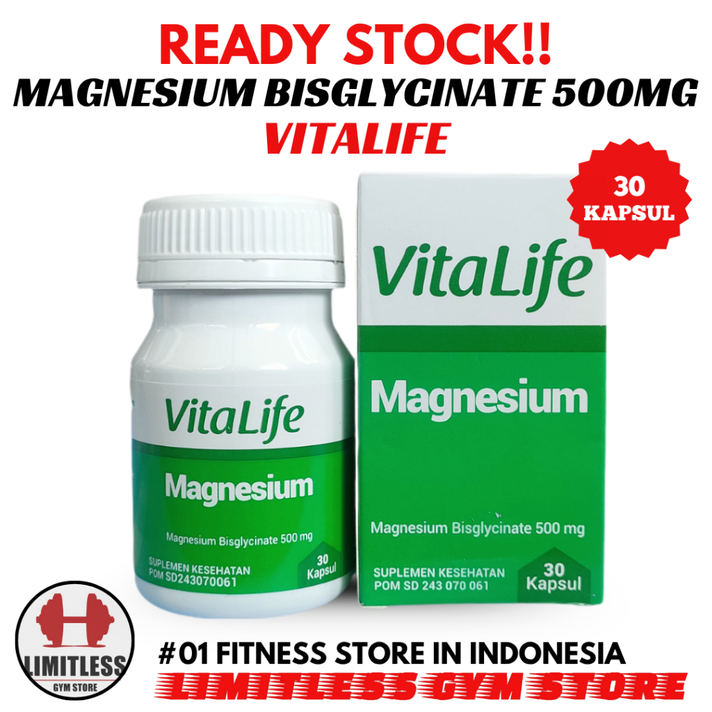 Jual (PROMO!) Vitalife Magnesium Glycinate 500mg - 30 Kapsul Kesehatan ...