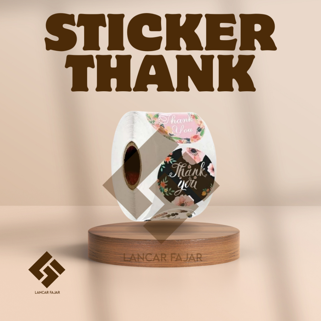 Jual [1 rol] stiker label motif thankyou bulat | stiker lucu | stiker ...