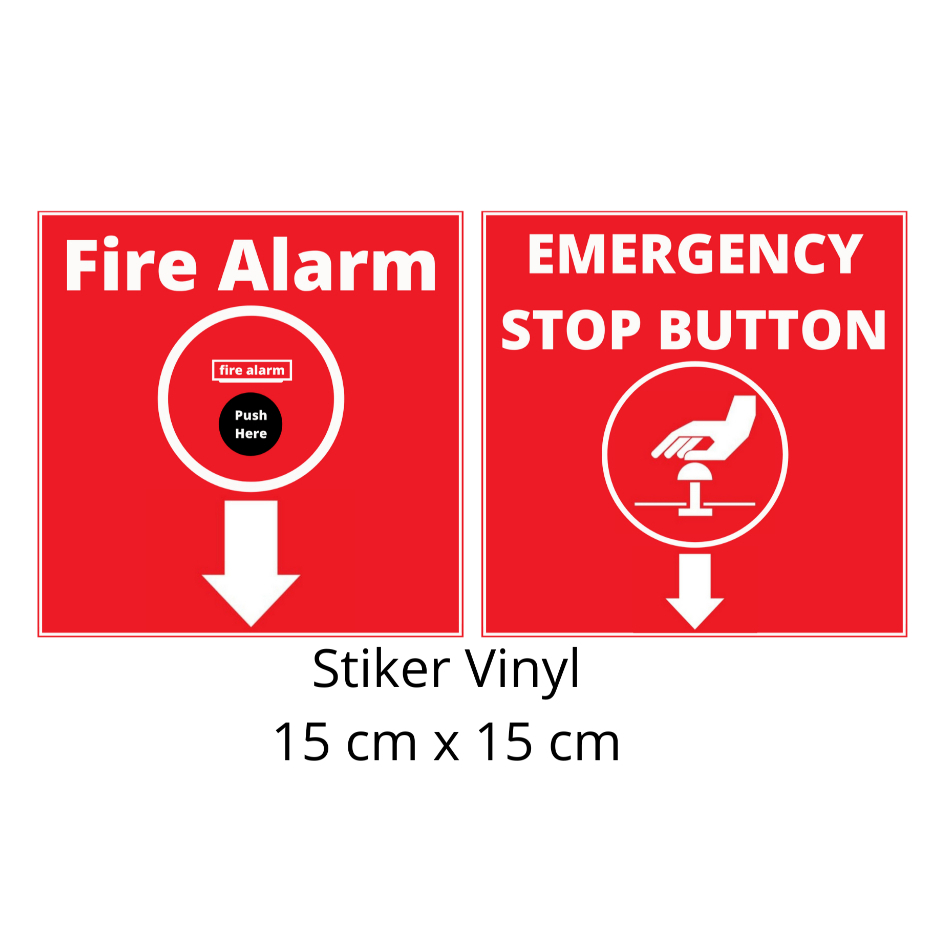 Jual Stiker tekan tombol fire alarm |Sticker Sign tekan tombol ...